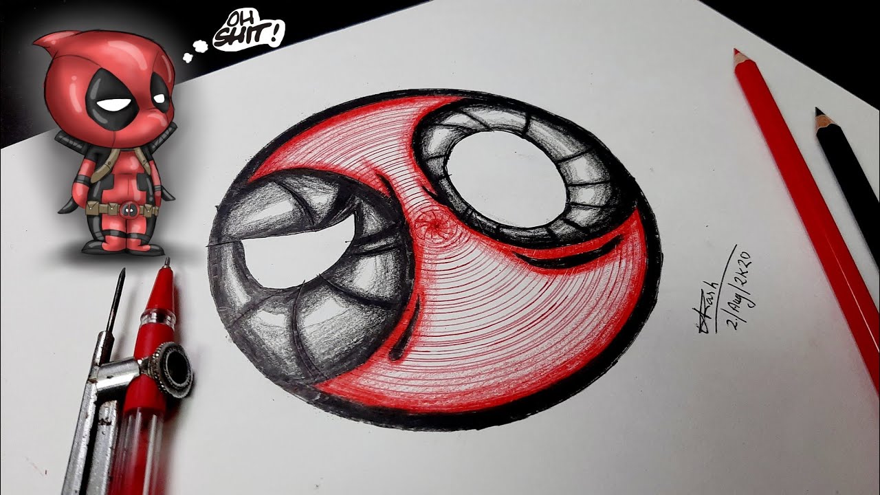 Draw "DEADPOOL" logo with compass..😈 #akthought #deadpool - YouTube