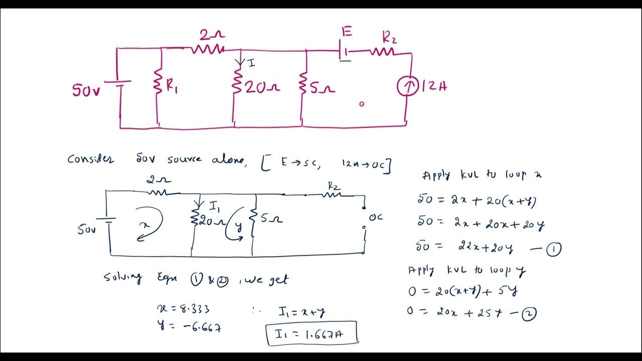 Find current using superposition theorem - YouTube