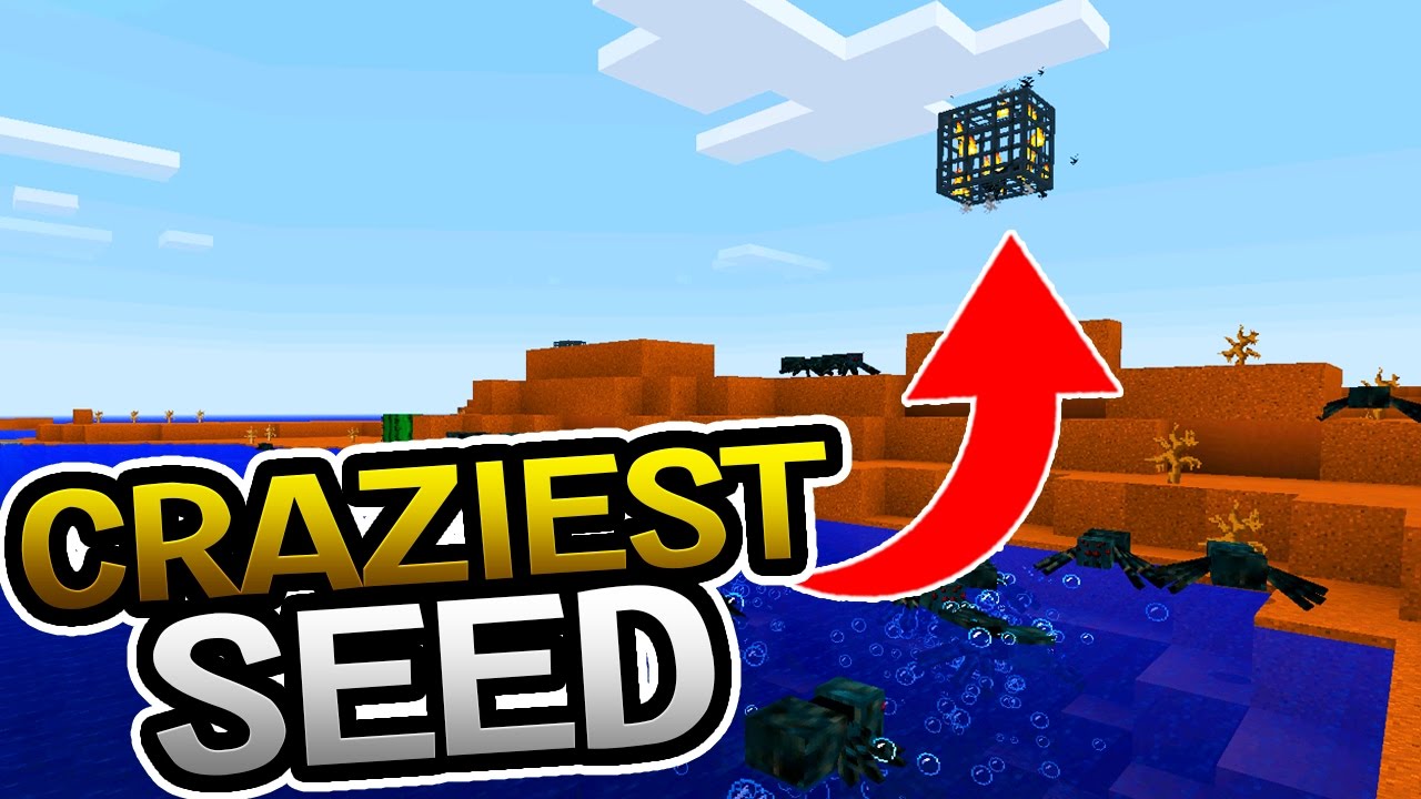 CRAZIEST SEED EVER in MCPE 1.0 - Minecraft PE Seeds - YouTube