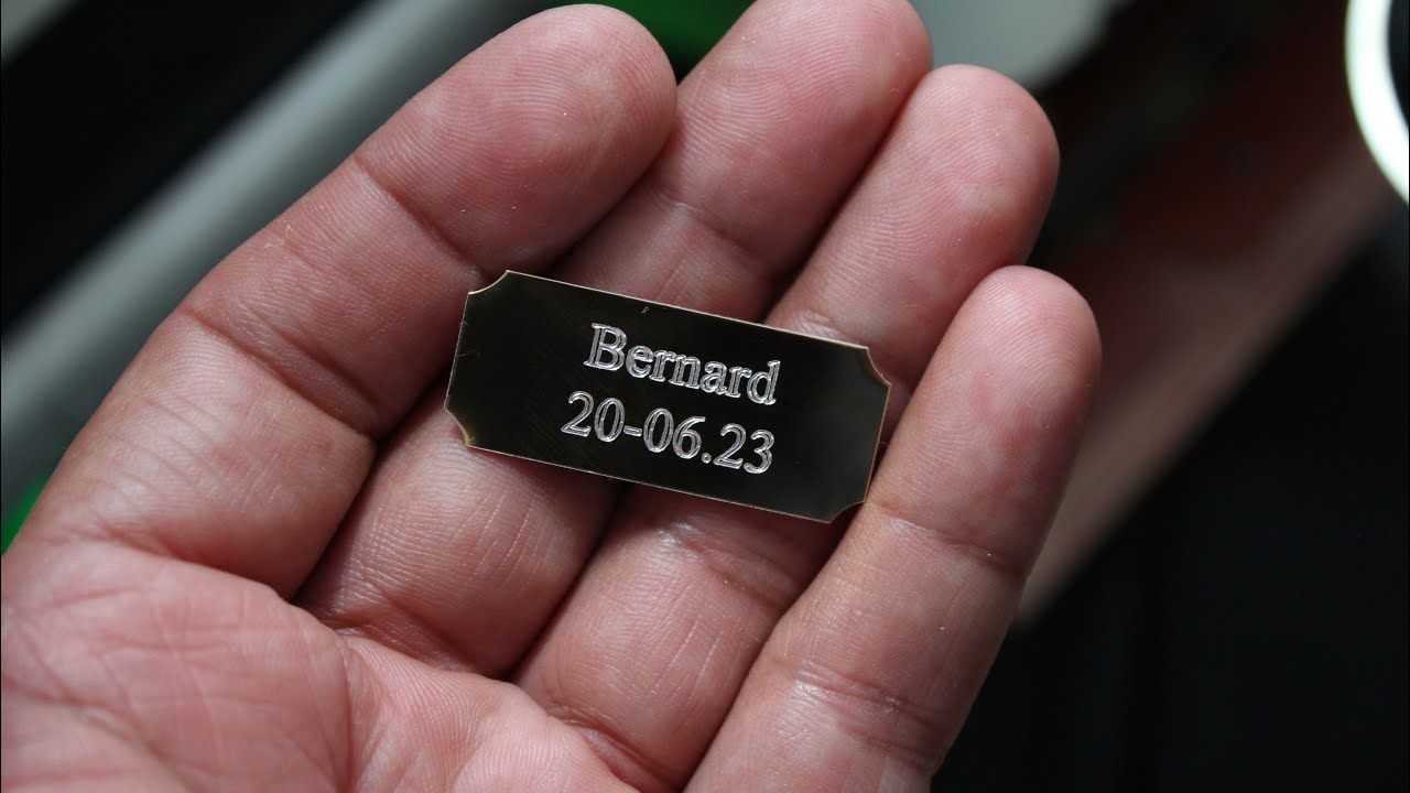 Custom Engraving Gold Plate Engraved Text - YouTube