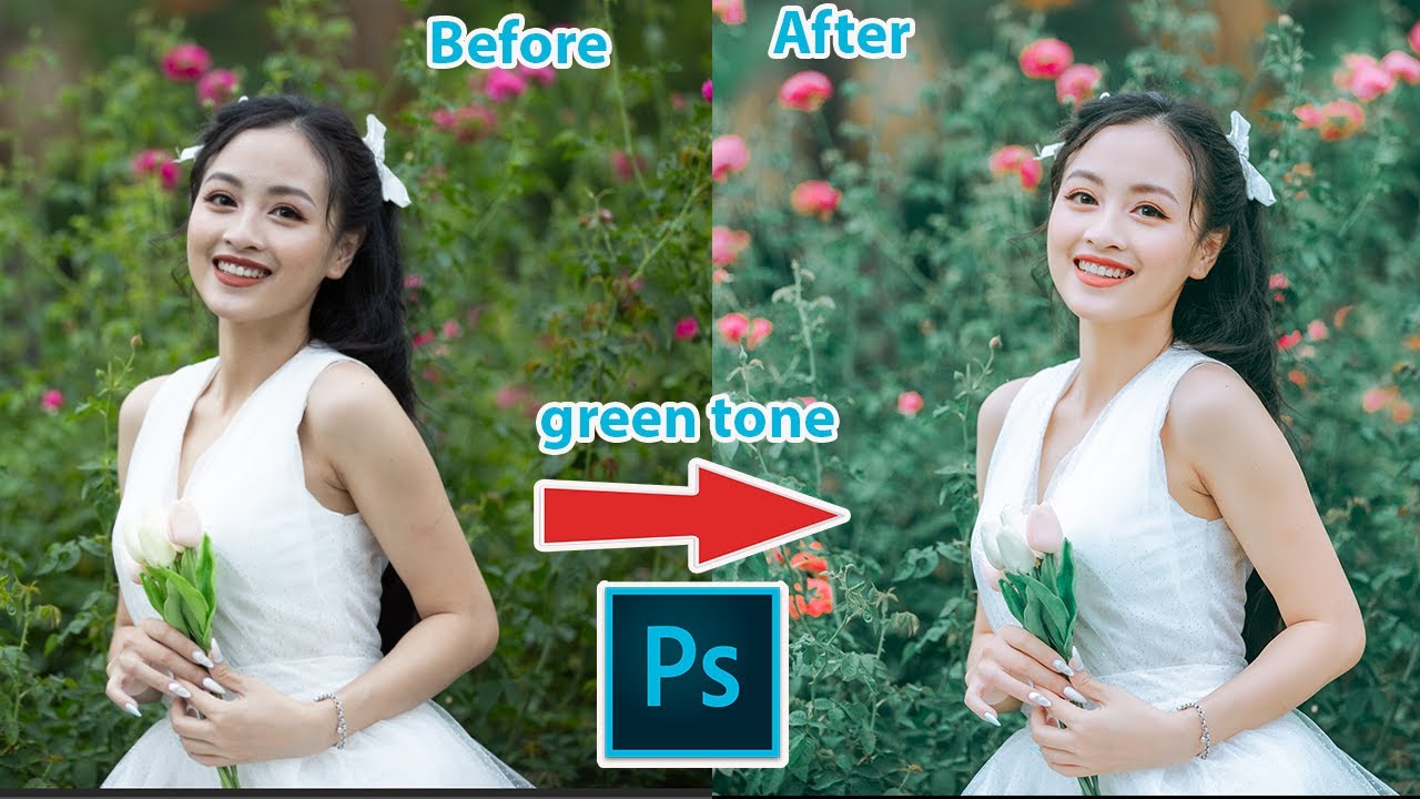 Green Tone Preset | Photoshop Tutorial Green Moody Color Grading in ...
