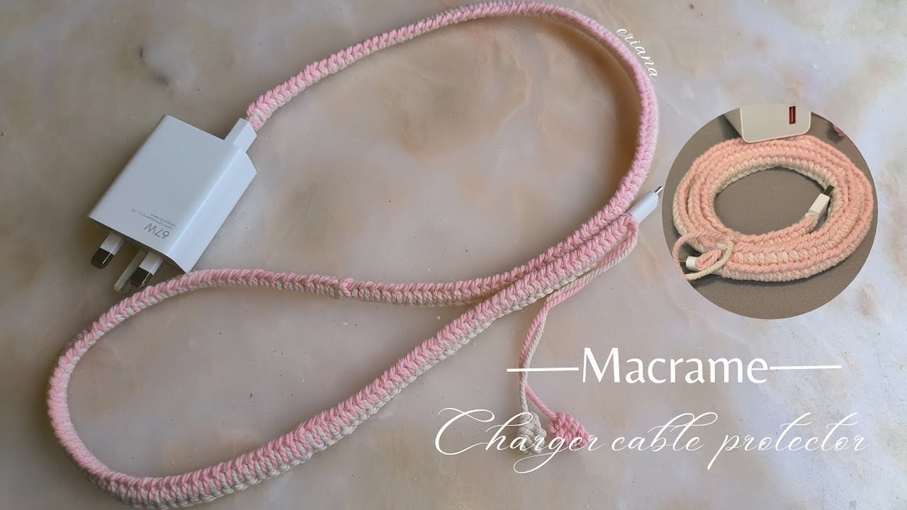 Macrame charger cable protector || Step by step || Macrame tutorials - YouTube