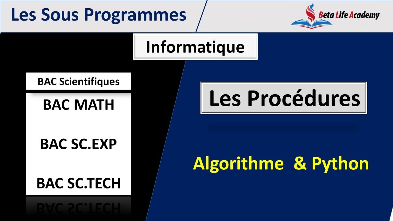 Informatique - Les procédures | BAC Scientifiques - YouTube