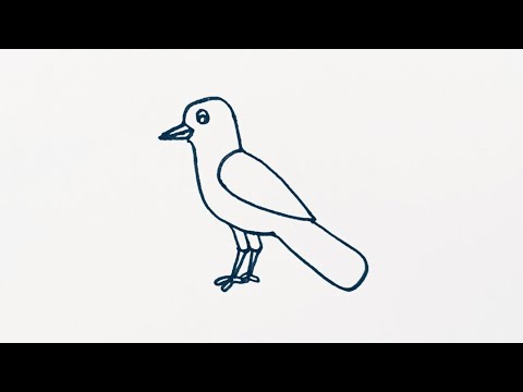 How to draw a crow easy // crow drawing step by step // crow drawing ...