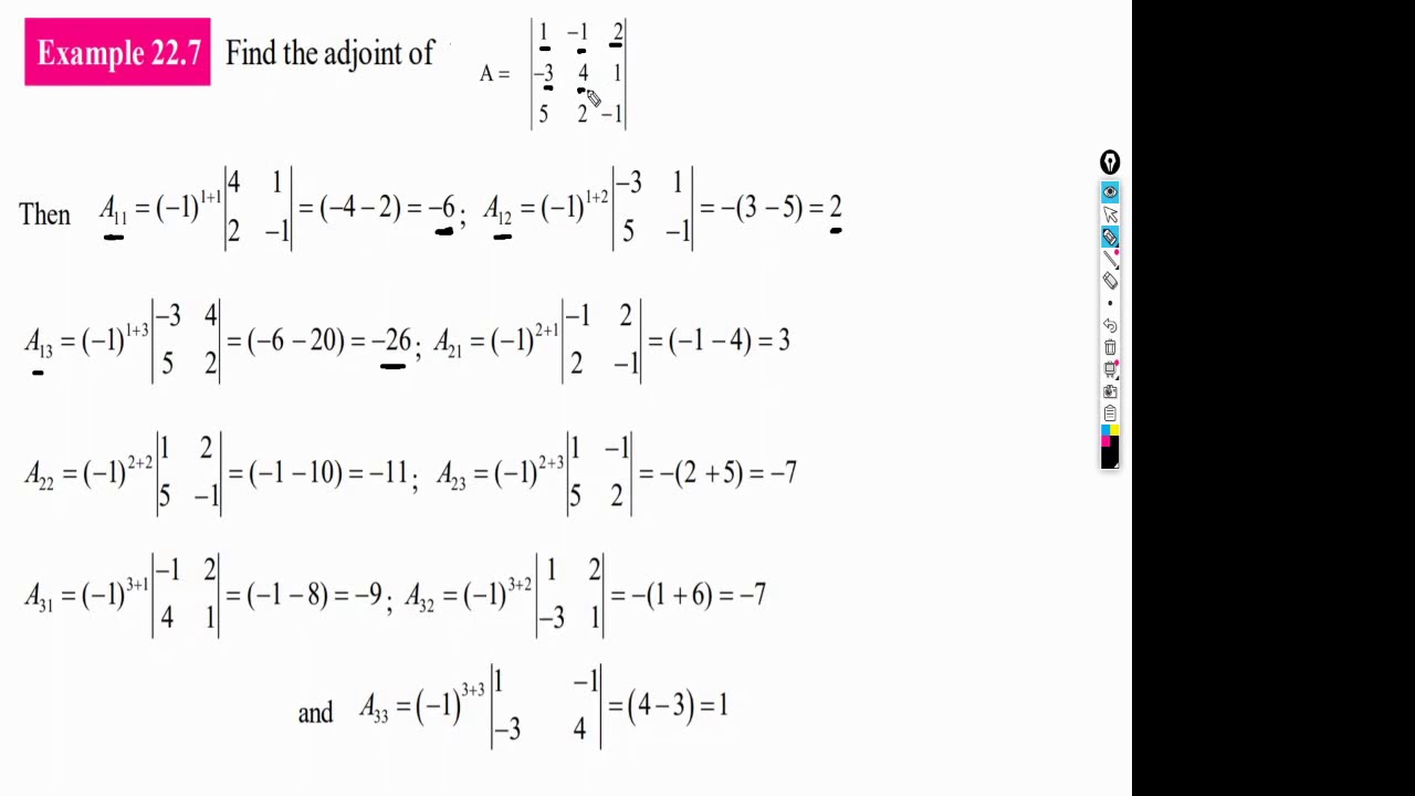 ADJOINT OF A SQUARE MATRIX - YouTube