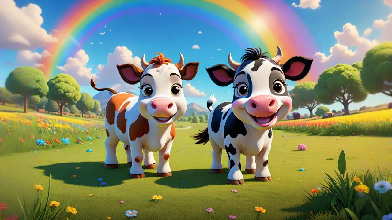 Three Baby Cows Learn Big and Small | Educational Kids Song | Nursery ...