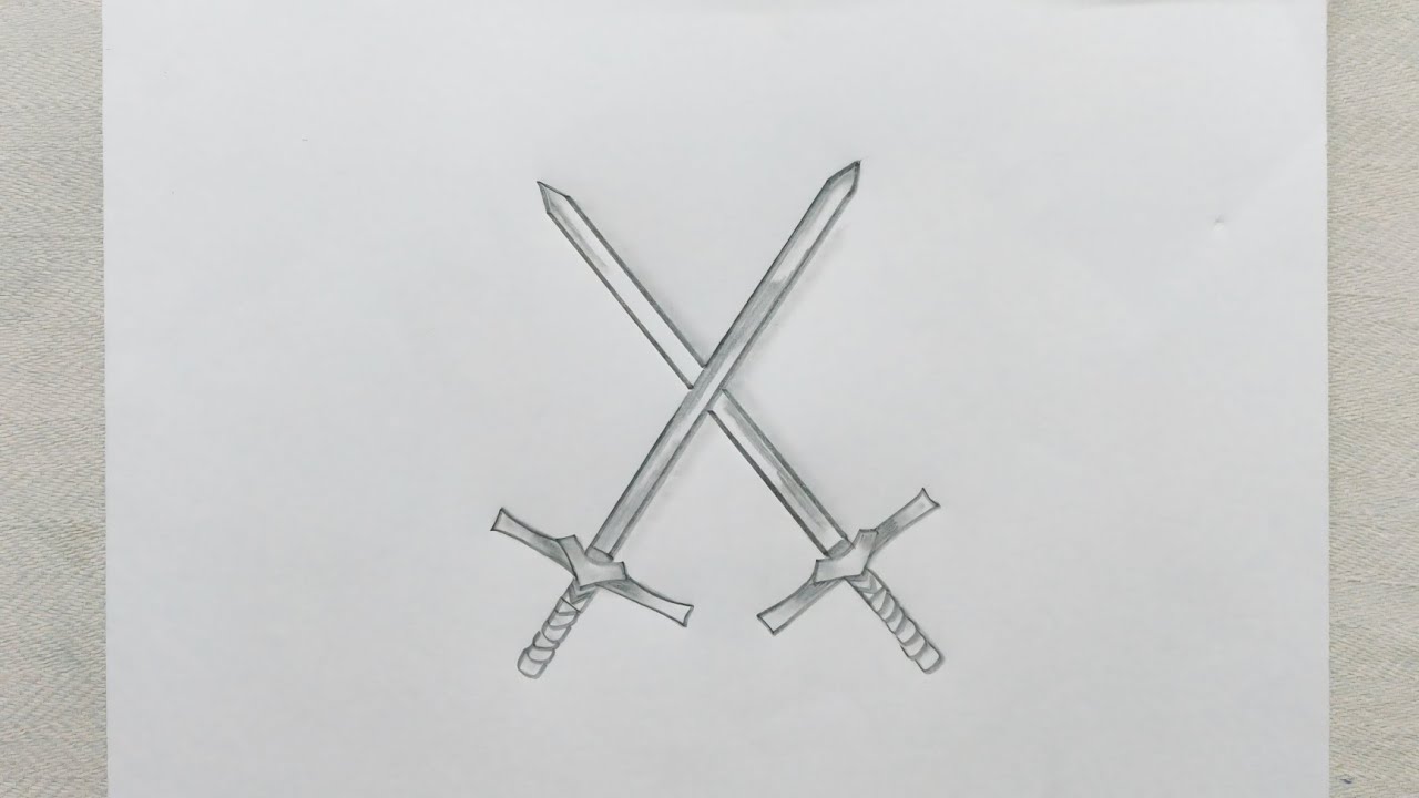 How to draw a sword easy step by step tutorial || Akshat art's - YouTube