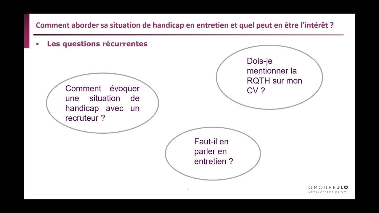 Mener sa recherche d'emploi avec une RQTH - YouTube