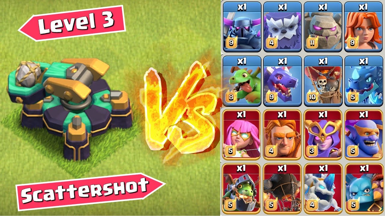 Max Scattershot vs All Max Troops - Clash of Clans - YouTube