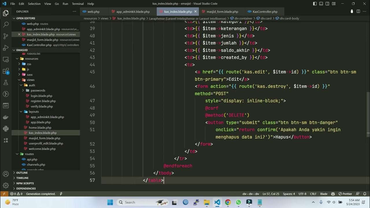 Laravel #14 Ngoding Bareng ChatGPT Buat KasController - YouTube