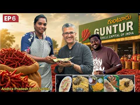 Guntur ( CHILLI CAPITAL of INDIA ) Food Tour I Pulihara Dosa + Natu Kodi + Chitti Nethi Idli + Junnu