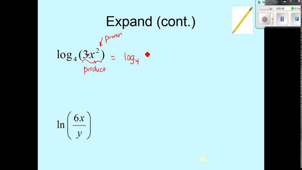 Condensing and Expanding Logs Video - YouTube