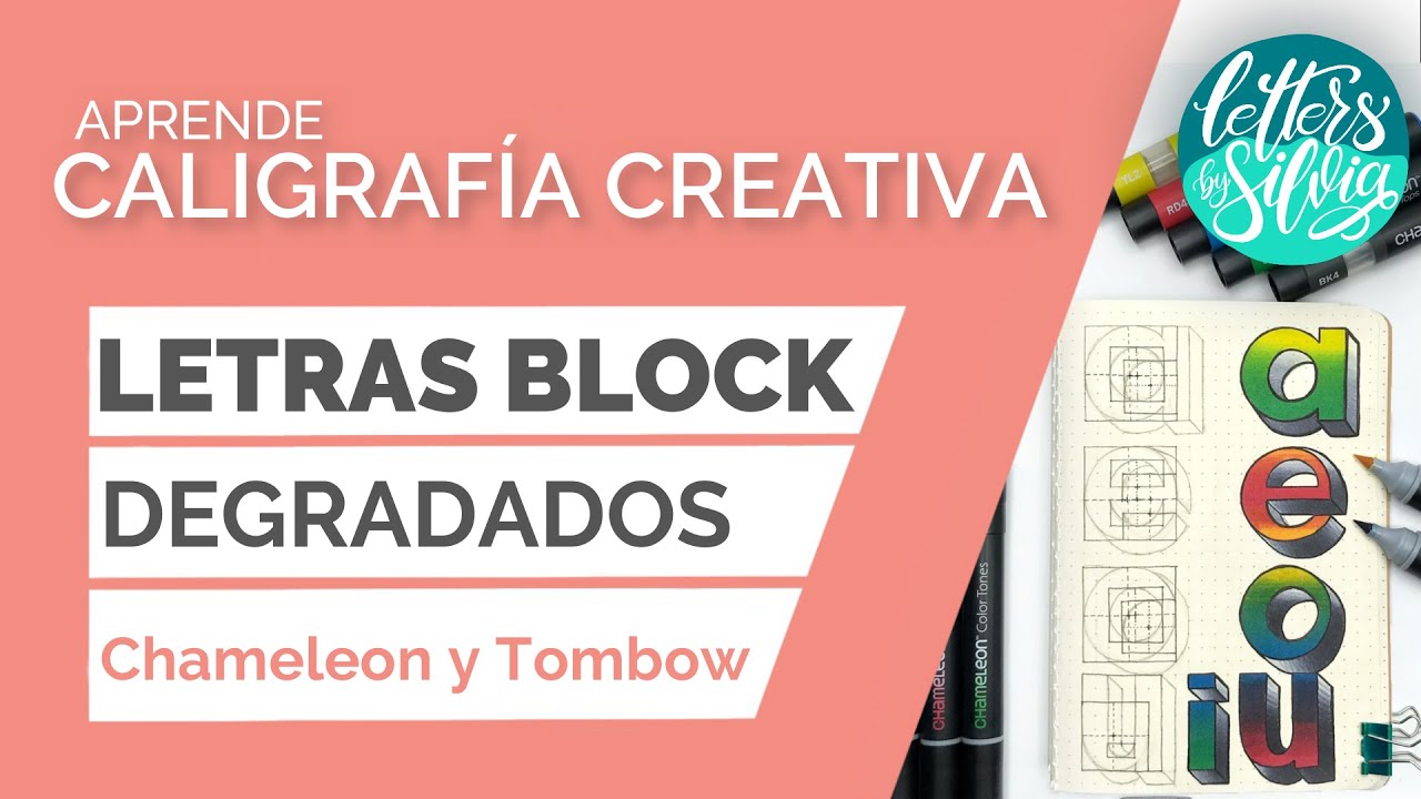 Cómo dibujar letras tipo block y degradados con Chameleon y Tombow ...