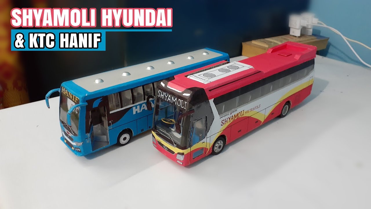 KTC Hanif & Hyundai Shyamoli model paper bus showdown | কাগজ দিয়ে ...