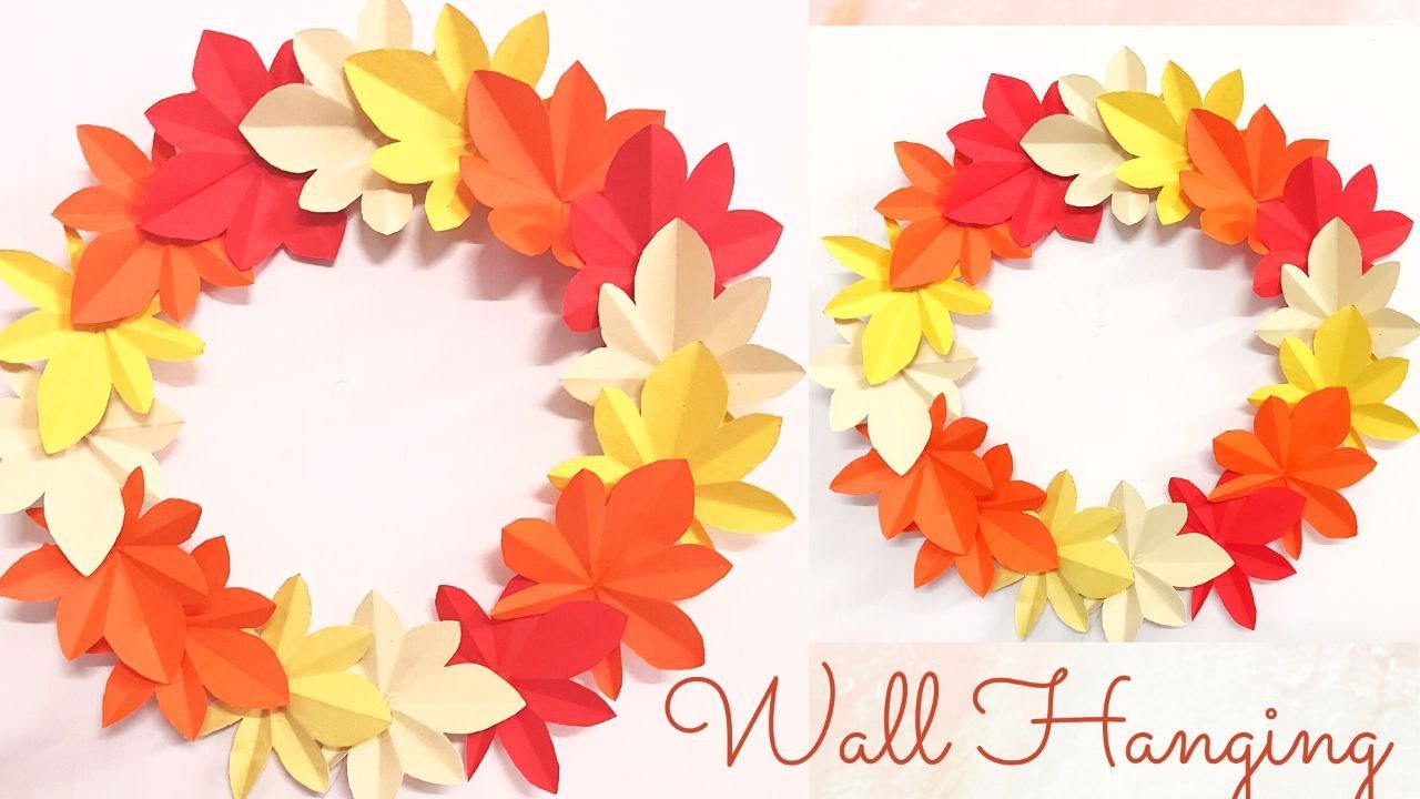 Paper Leaves Wall Hanging / Wall Decoration Ideas With Leave / Paper ...