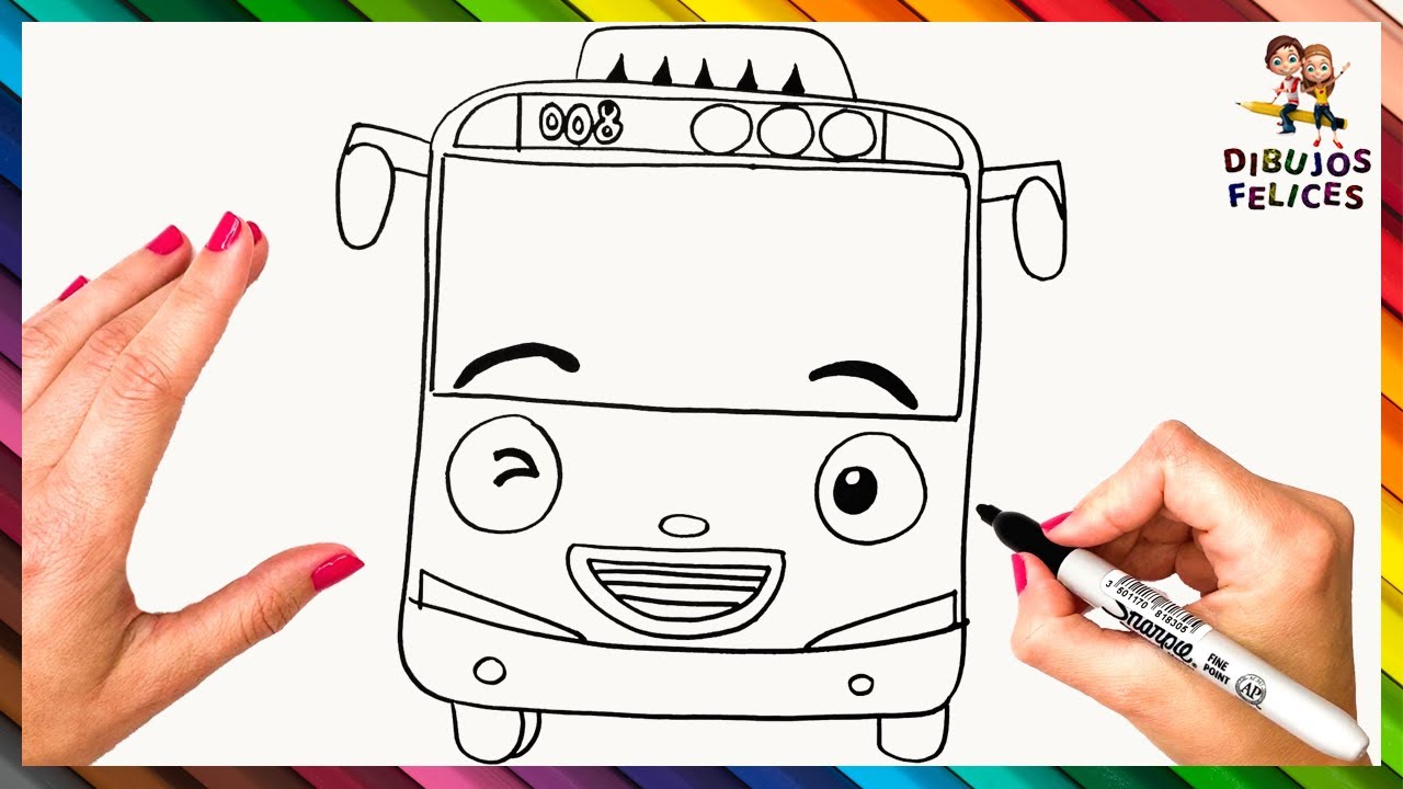 Cómo Dibujar A Tayo El Pequeño Autobus Paso A Paso 🚍 Dibujos Para Niños ...