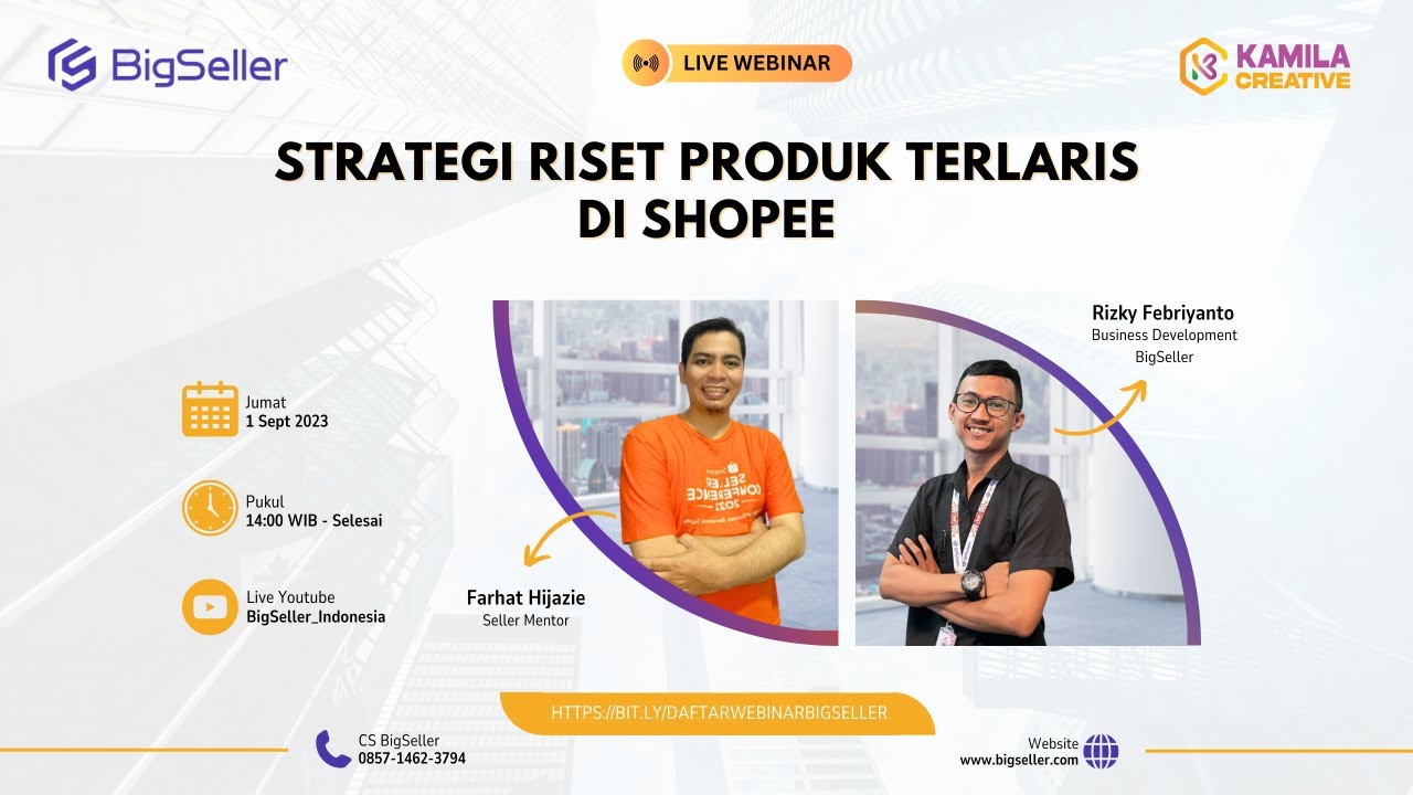 STRATEGI RISET PRODUK TERLARIS DI SHOPEE | WEBINAR BIGSELLER X KAMILA ...