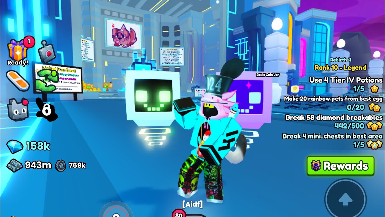 I GOT A RAINBOW HAPPY COMPUTER IN PET SIMULATOR 99 - YouTube