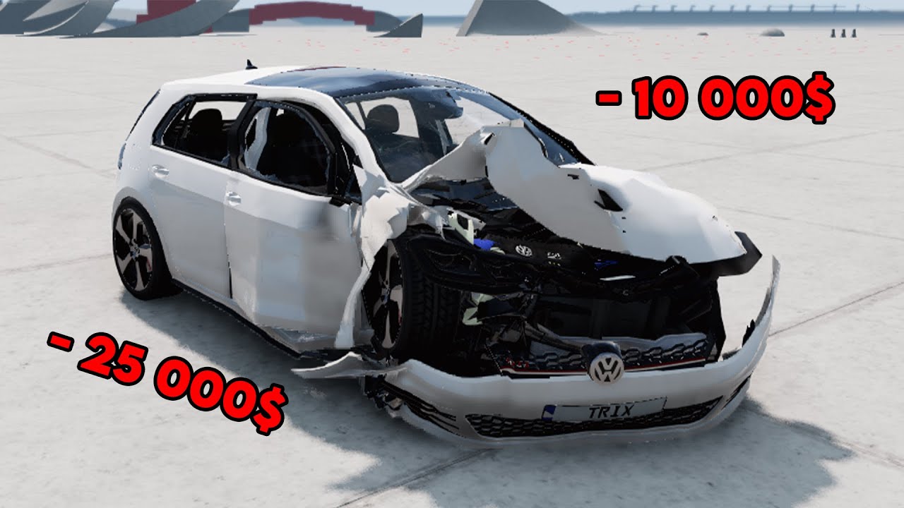 Crashes Test GOLF 7 GTI / BeamNG Drive Crashes - YouTube