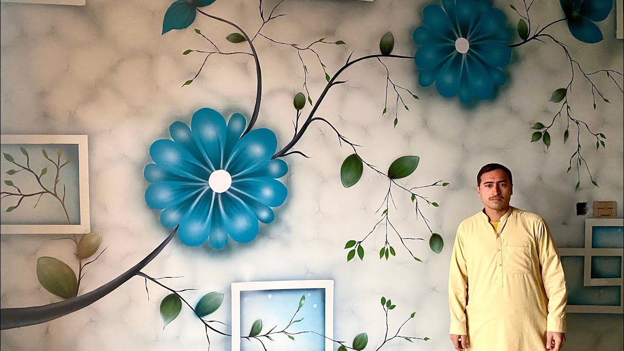 3d wall flower painting design ideas - YouTube