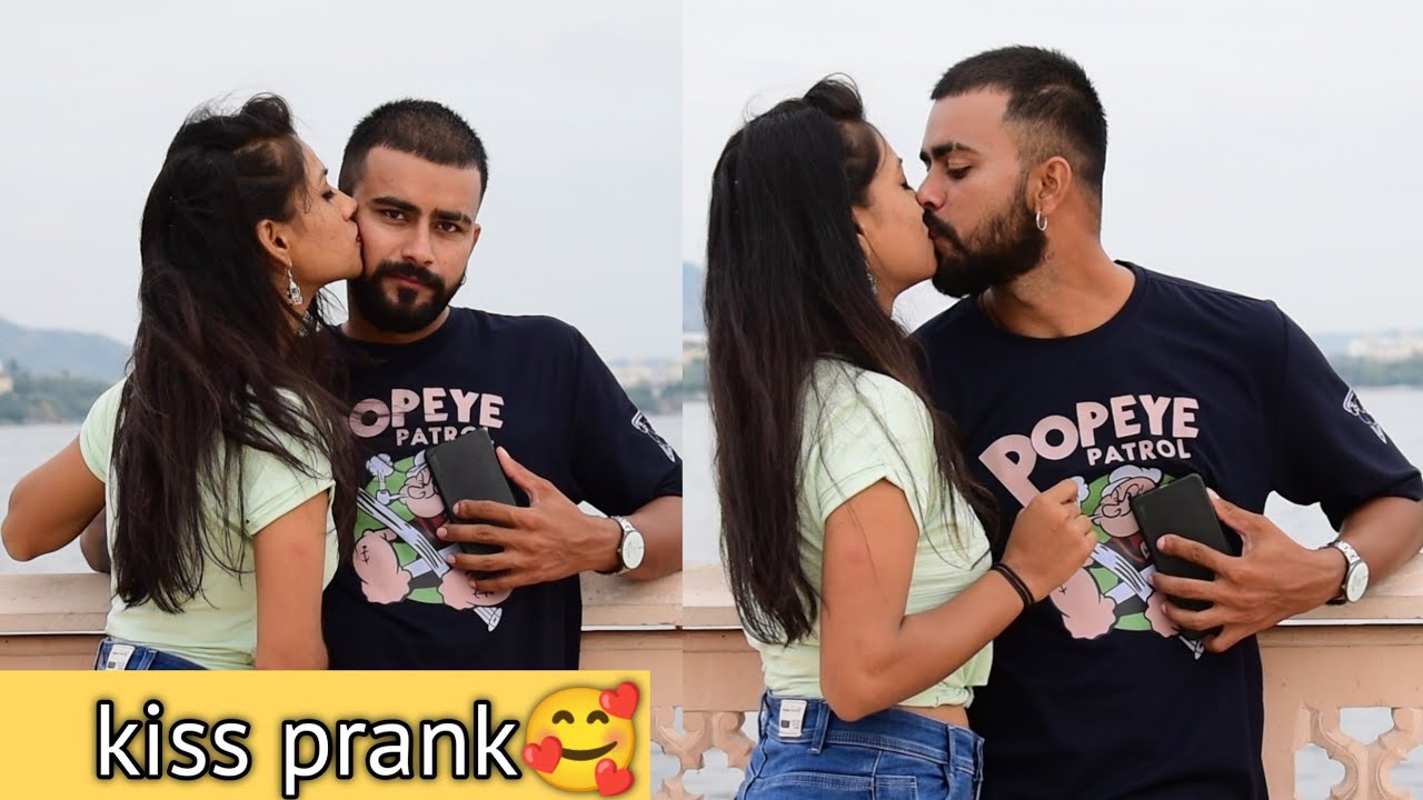 prank on girlfriend || kiss prank ( gone romantic ) || veer Samrat vlog - YouTube