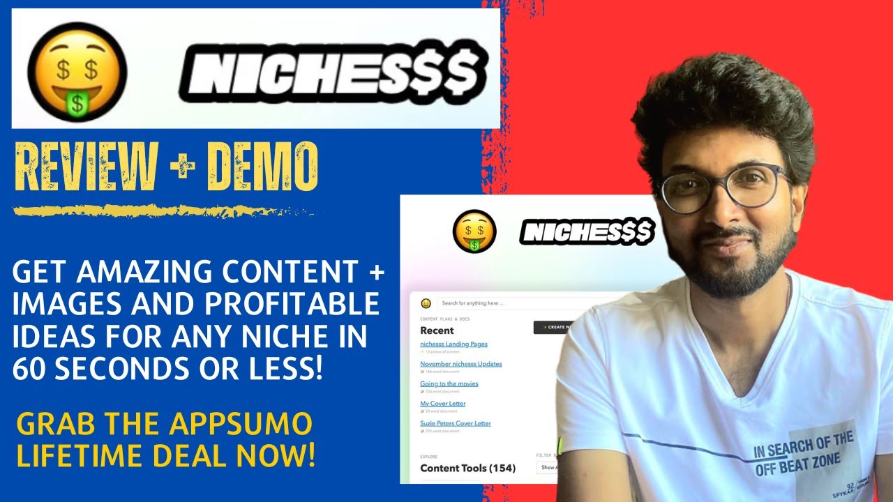 nichesss Review + Demo – Get amazing content + images + profitable ideas for any niche instantly ...