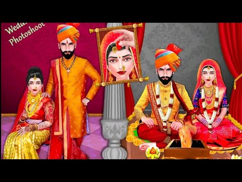 Indian arrenge marriage makeup and drees up princess game - YouTube