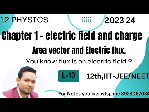 12th physics chapter 1 || L-13 electric flux | Area vector - YouTube