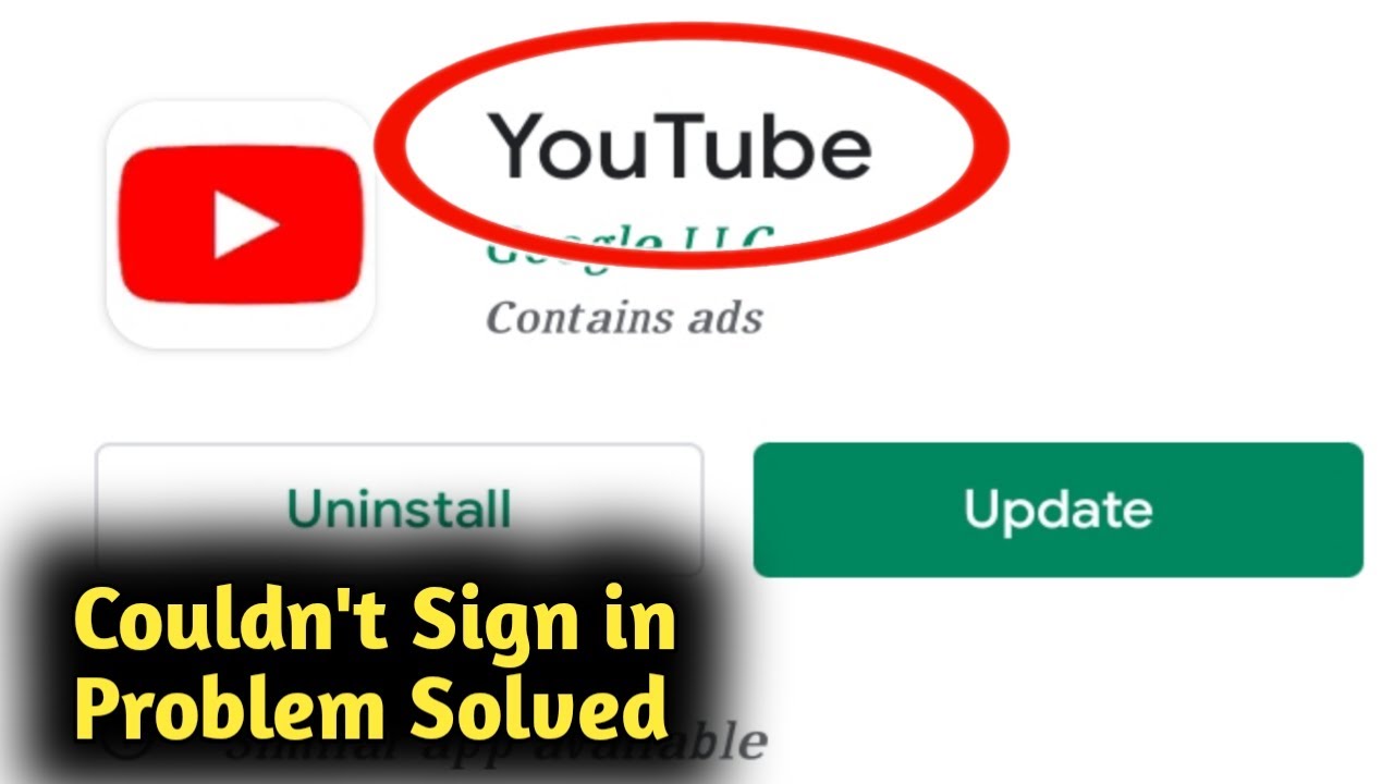 Fix YouTube Error Couldn' t Sign in Problem Solved - YouTube