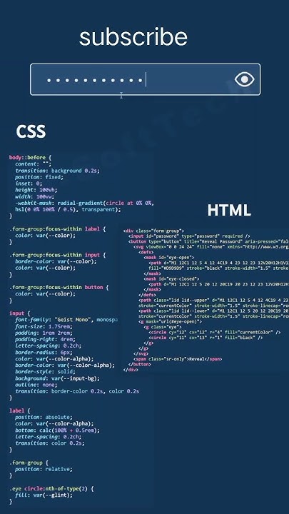 Input Password Show And Hide Button Coding Webdesign Programming