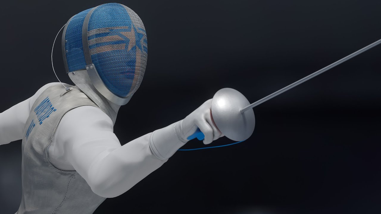 Female Fencer Foil Animated HQ (Turbosquid) - YouTube