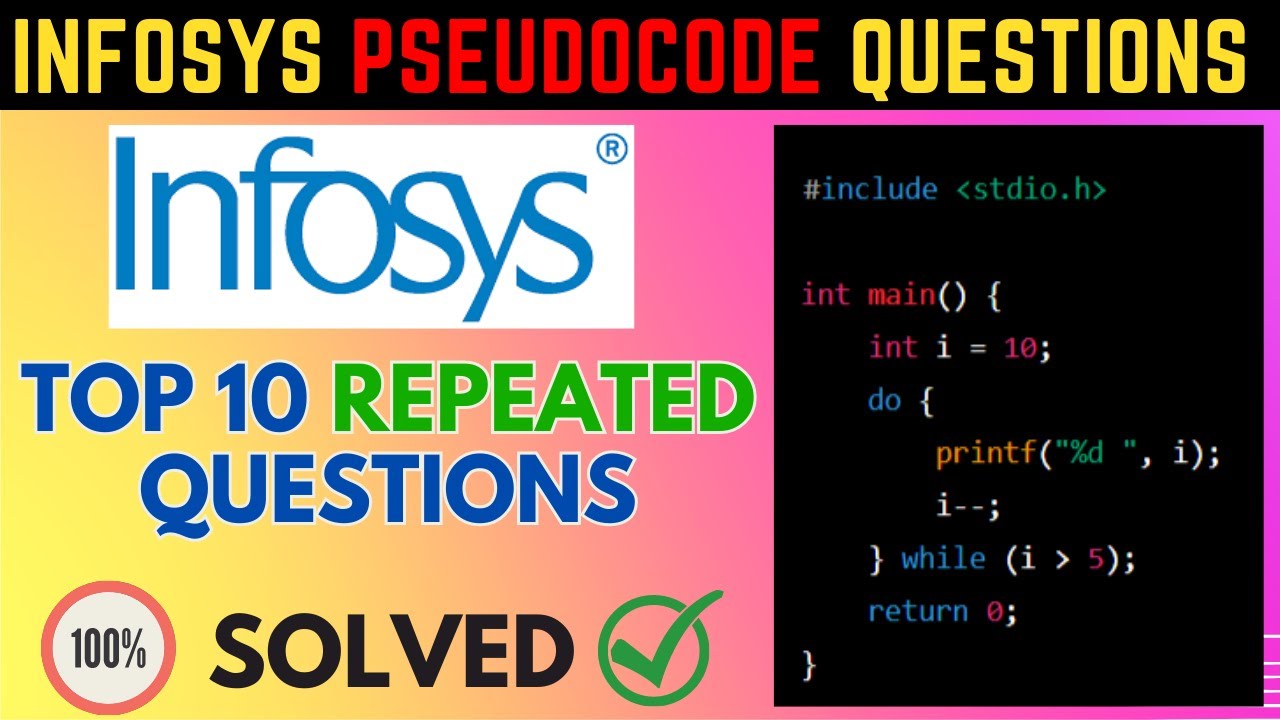 Infosys Top 10 Repeated Pseudocode Questions With Answers Youtube