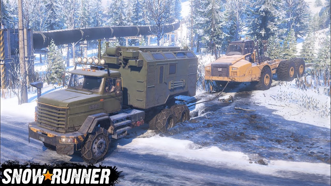 SnowRunner #6 We Found A Giant CAT Abandoned In The Snow - CAT 745c ...