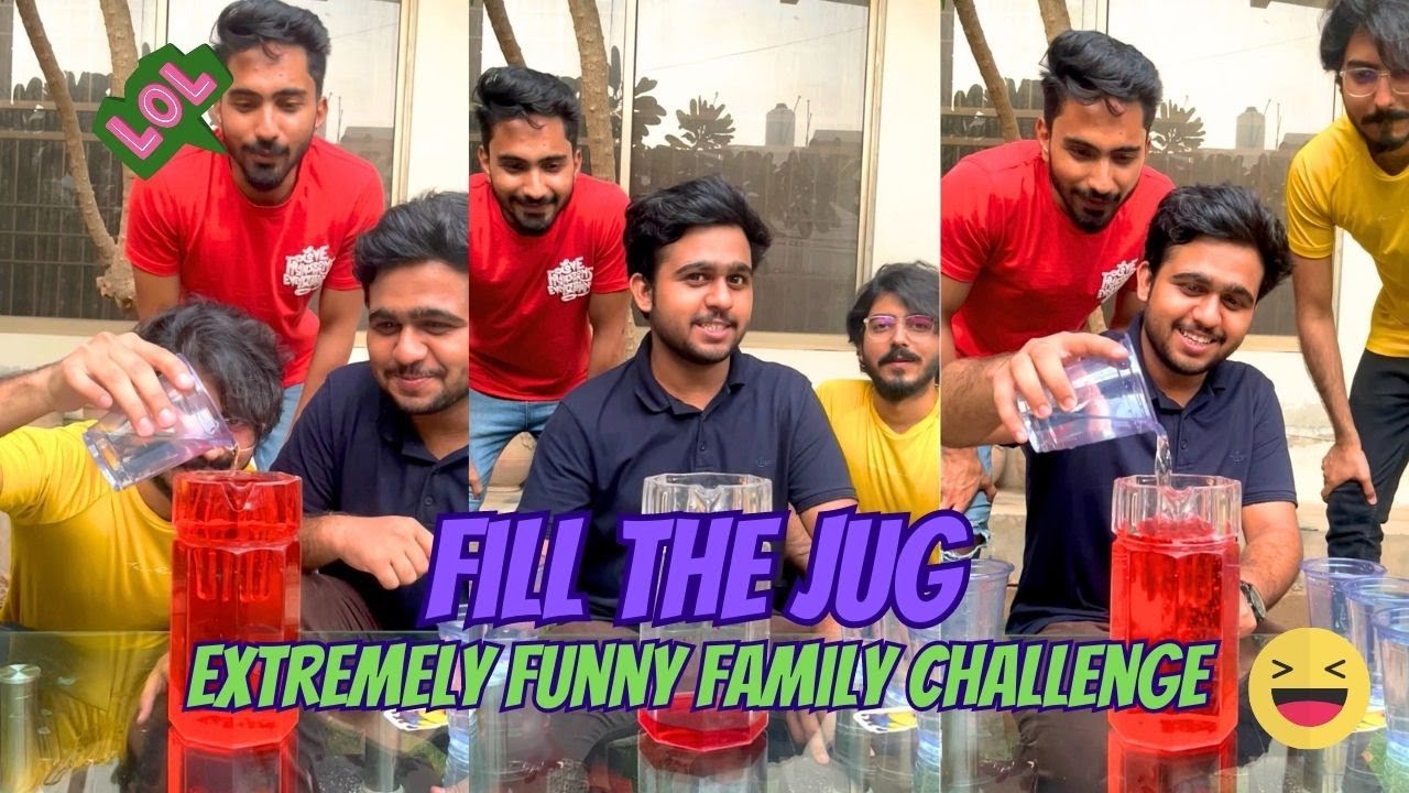 Fill the jug Extremely funny Family Challenge - YouTube