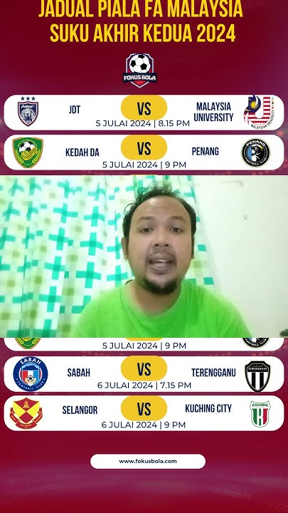 Jadual Piala FA 2024 SUKU AKHIR KEDUA! - YouTube