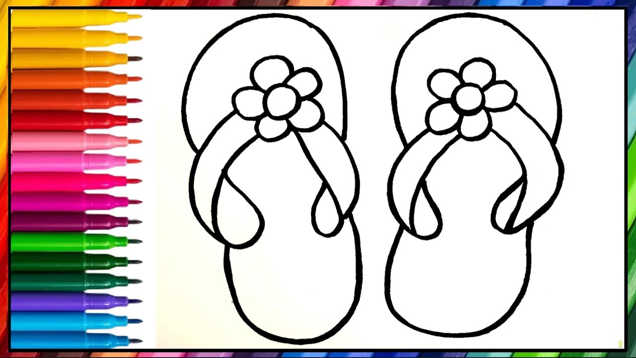 Draw and Color Flip-Flops ️🏖️🌈 Drawings for Kids - YouTube