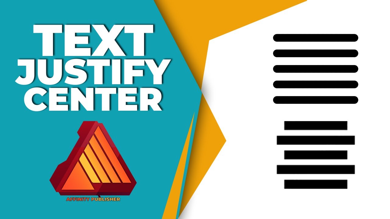 How to text Justify and center in affinity publisher - YouTube