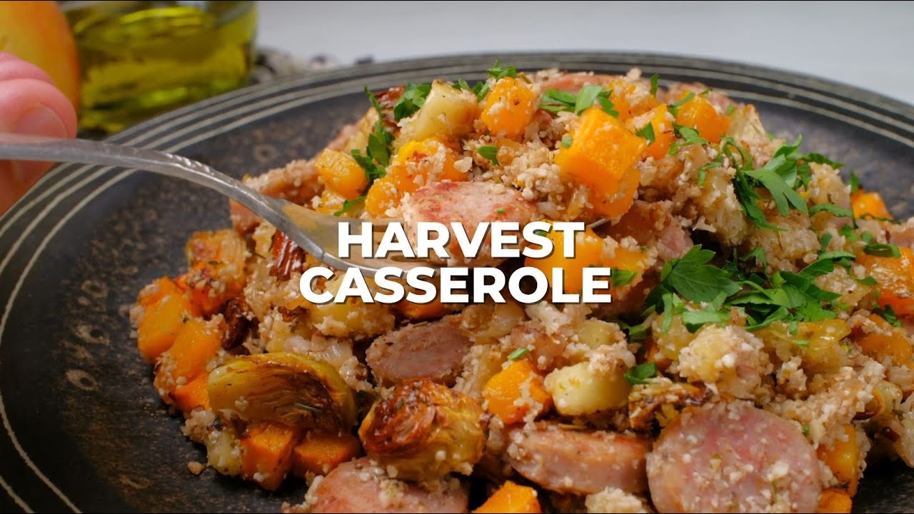 Low-carb harvest casserole (chicken sausage) - YouTube
