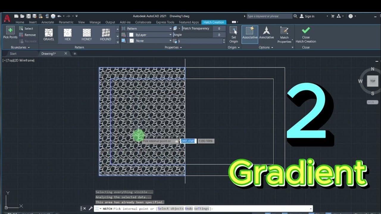 AutoCAD Hatches and Gradients #onlineclass1kinyarwanda - YouTube