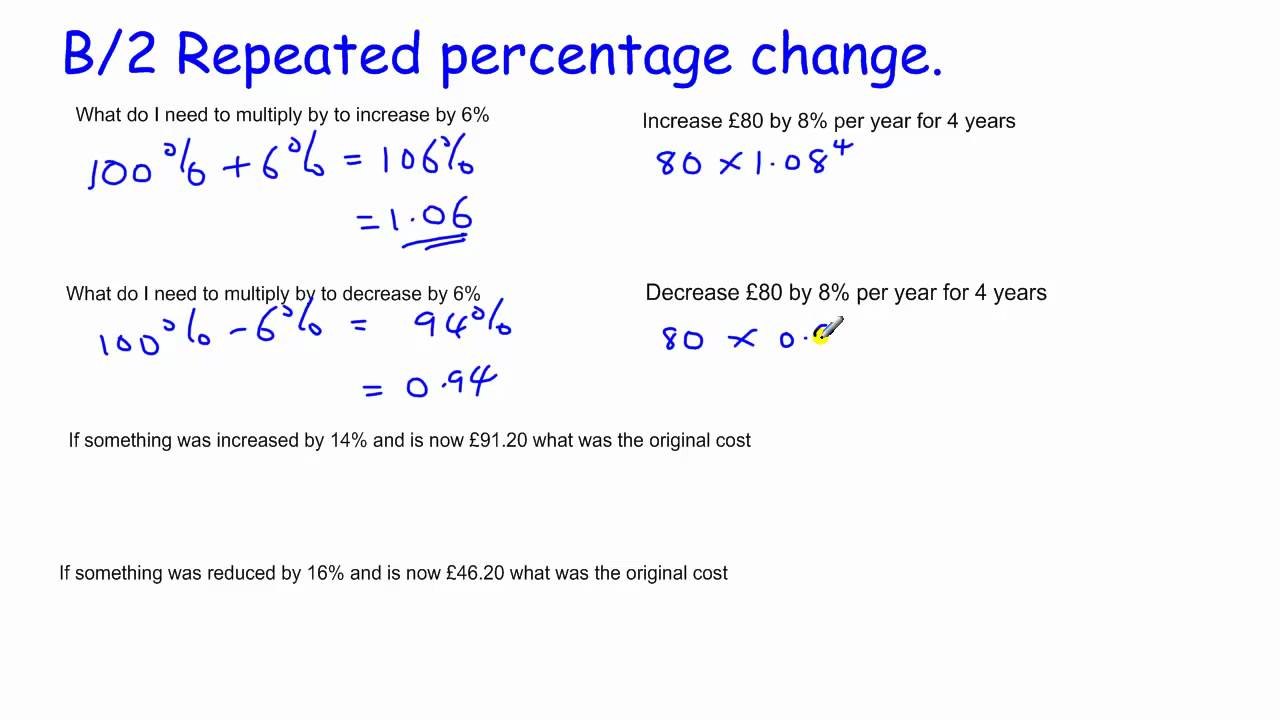 GCSE Core Maths Skills Revision B 2 Repeated Percentage Change And
