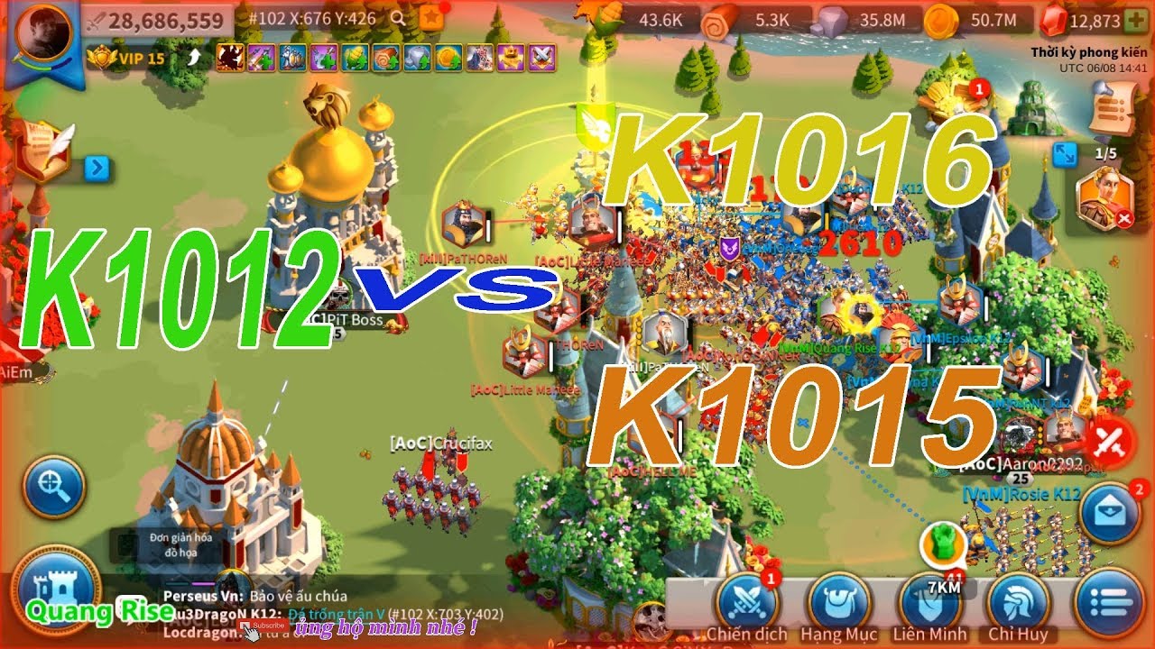 K1012 vs [ K1016 và K1015 ]- Trận chiến chưa có hồi kết | KvK Rise of ...