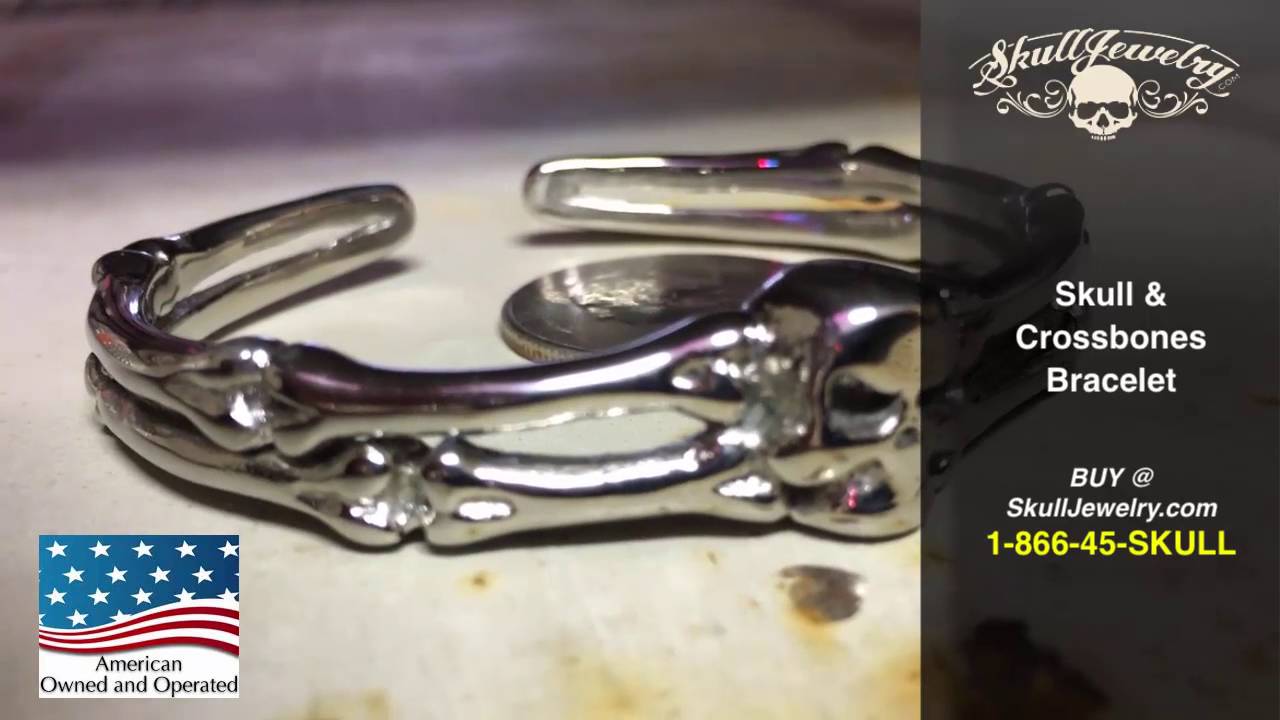 Skull & Crossbones Cuff Bracelet - YouTube