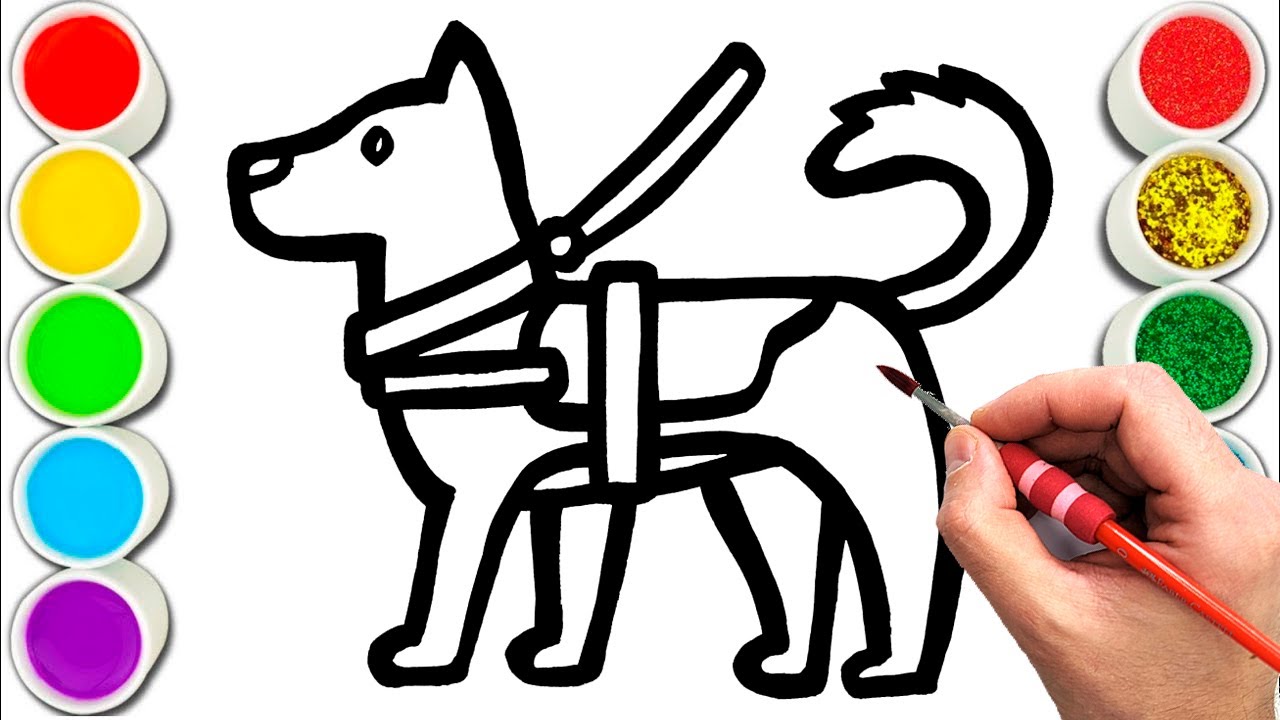 Service Dog Drawing, Painting & Coloring For Kids and Toddlers_ Child ...