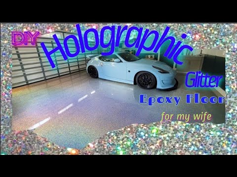 DIY Holographic Glitter epoxy garage floor - YouTube