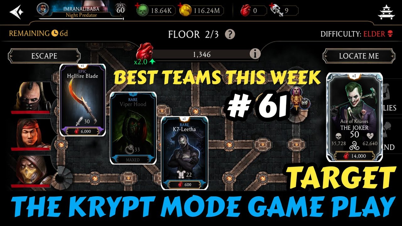 Mk Mobile | Krypt Mode Game Play | Level Elder + Hard Bosses | Ep 61 - YouTube