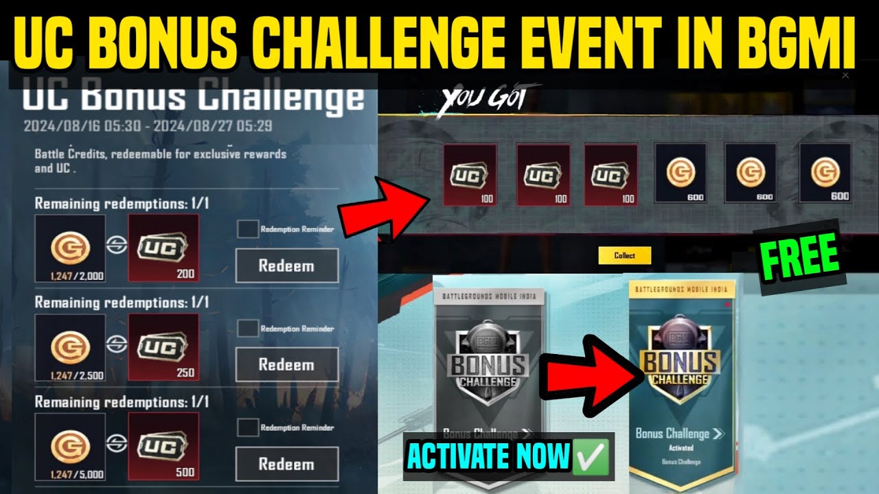 UC BONUS EVENT / UC BONUS CHALLENGE BGMI/ BATTLE COINS BGMI ME KAISE LE ...