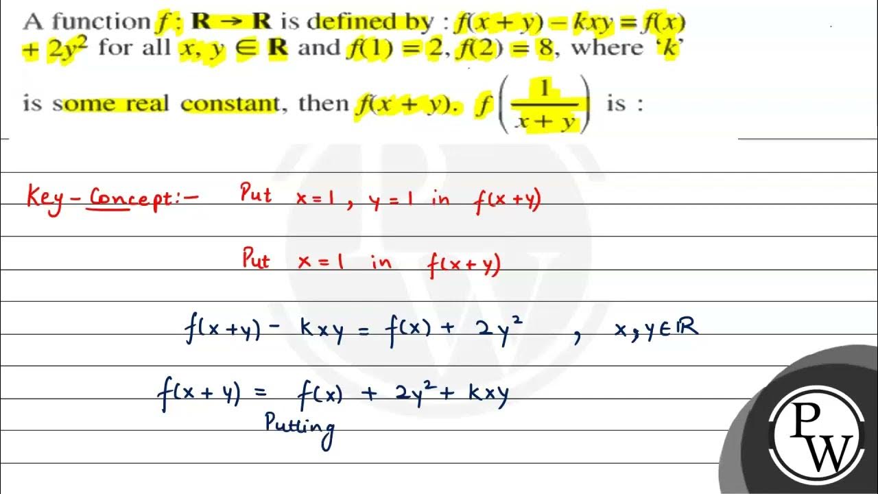 A function \( f: \mathbf{R} \rightarrow \mathbf{R} \) is defined by... - YouTube