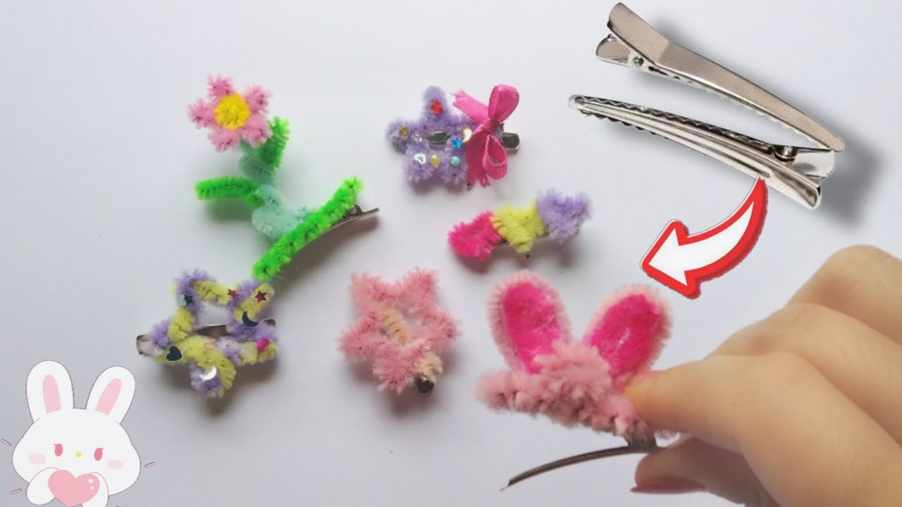 How to make Cute Aksesories Hair Pin from pipe cleaner//Cara membuat ...