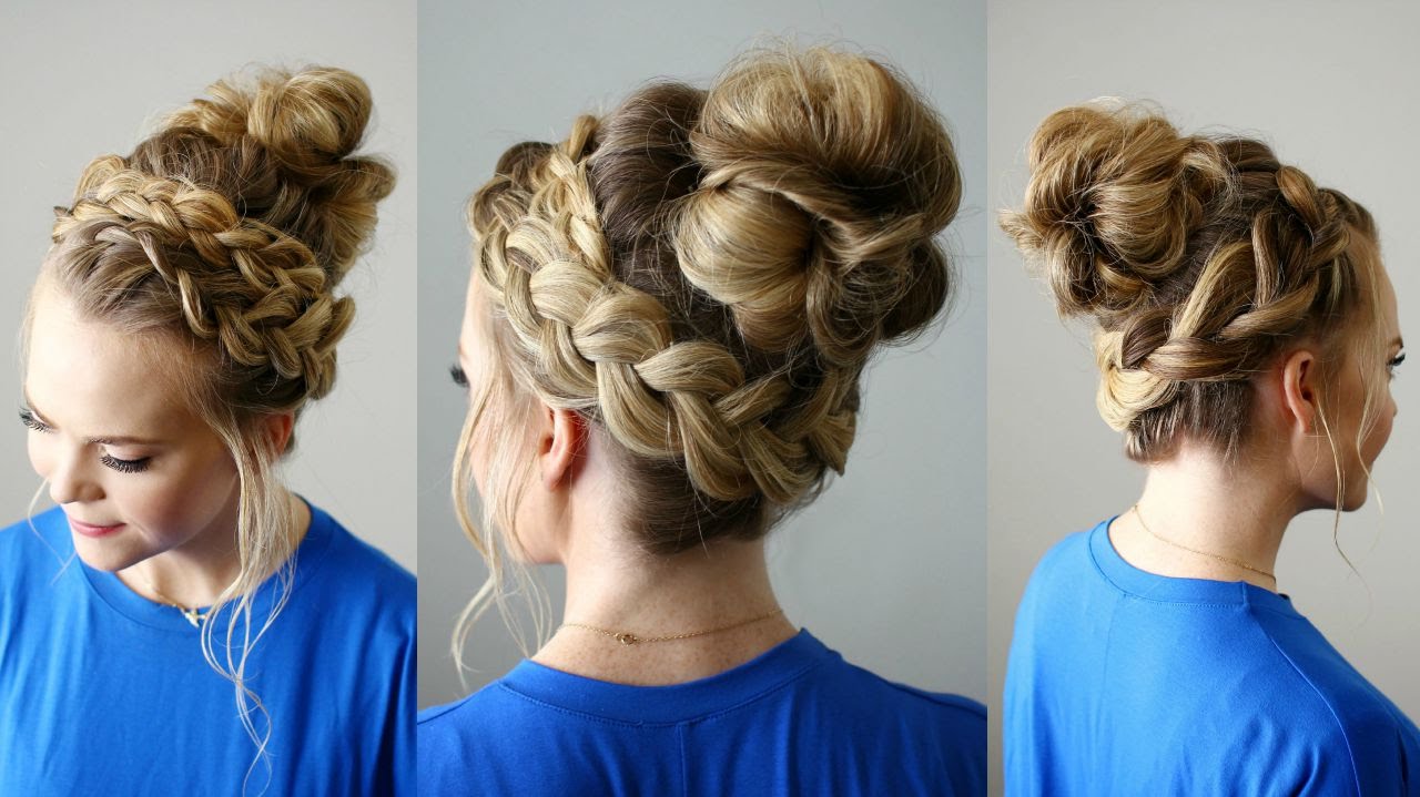 Dutch Braided Top Knot | Missy Sue - YouTube