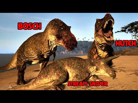 ZWEI T-REX GEGEN DEN GESAMTEN SERVER - Können Bosch und Hutch AUF DER INSEL überleben?